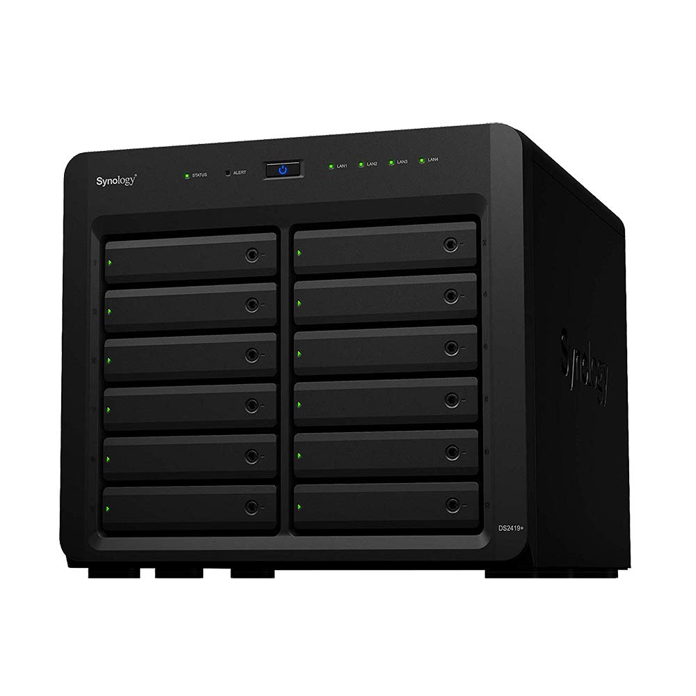 Synology DiskStation DS2419+ iSCSI NAS Server with Intel Atom 2.1GHz CPU, 32GB Memory, 24TB SSD Storage, DSM Operating System