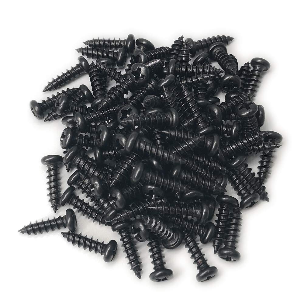 Wood Screw Alamic #8 X 1/2" Wood Screw Pan Head Phillips Black Oxide Coated - 100 Pack