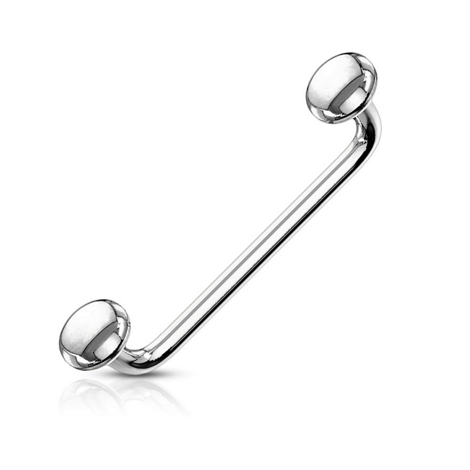 90 Degree PVD Steel Surface Piercing Barbell with Disc Ends - 16 Gauge 5/8 (Steel)