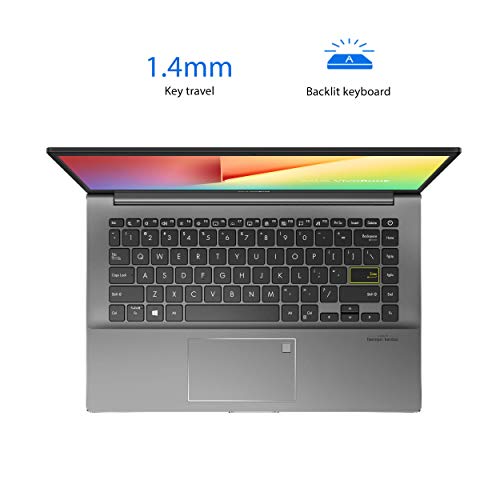 ASUS VivoBook S14 S433 Thin and Light Laptop, 14in FHD Display, Intel Core i5-1135G7 CPU, 8GB DDR4 RAM, 512GB PCIe SSD, Thunderbolt 3, Wi-Fi 6, Windows 10 Home, Indie Black, S433EA-DH51 (Renewed)