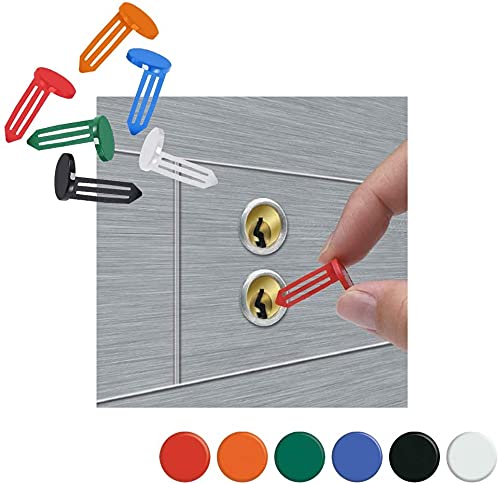 BankSupplies Keyhole Signals | White – Box Available for Rent | Vault Signal | Box of 25 | Non-Chip | Reusable & Long-Lasting | At-a-Glance Organization | Color Coded Plugs