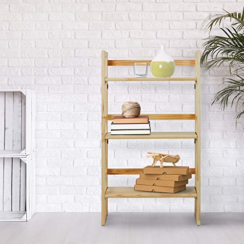Casual Home 3-Shelf Folding Student Bookcase (20.75" Wide)-Natural