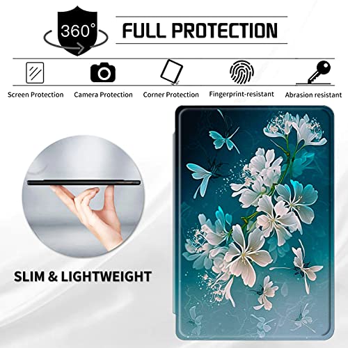 CGFGHHUY for iPad Mini 6 Case for Mini 6th Generation Case 360 Degree Rotating Stand Protective Smart Cover with Auto Wake Sleep Case Cover for iPad Mini 6th Gen 8.3 inch 2021 - Blue Flower