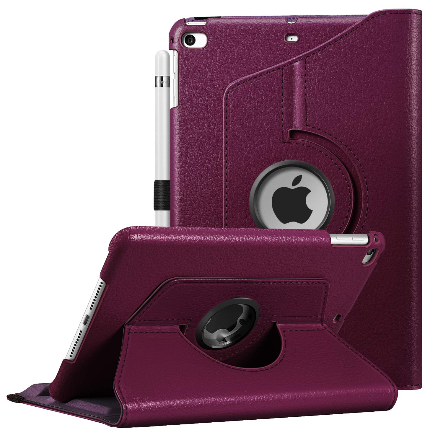 Fintie Rotating Case for iPad Mini 5th Generation 2019 / iPad Mini 4 (7.9 Inch) - 360 Degree Rotating Smart Stand Protective Back Cover, Auto Sleep/Wake Feature, Purple