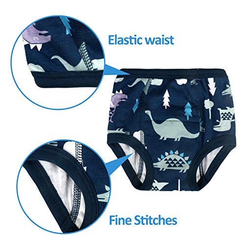 MooMoo Baby Training Pants 6 Packs Toddler Training Underwear for Boy and Girl Potty Training Car and Dinosaur 2T