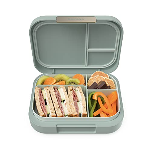 Bentgo® Modern - Versatile 4-Compartment Bento-Style Lunch Box, Leak-Resistant, Ideal for On-the-Go Balanced Eating - BPA-Free, Matte Finish and Ergonomic Design (Mint Green)