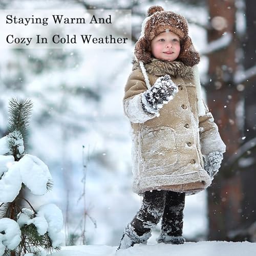 HYXFJITS Baby Girl Boy Winter Warm High Waist Sweatpants Toddler Cotton Active Elastic Pants Fleece Lined