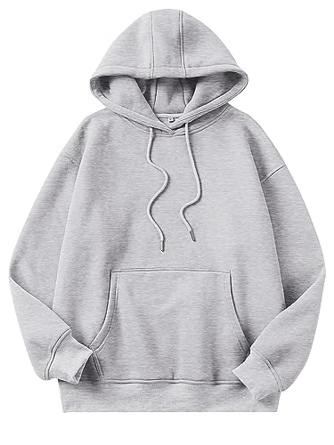 ANRABESS Women's Oversized Hoodies Fleece Casual Pullover Drawstring Long Sleeve Hooded Sweatshirts 2023 Fall Fashion Clothes Trendy Y2k Outfits for Teen Girls A1072huahui-S Heather Gray