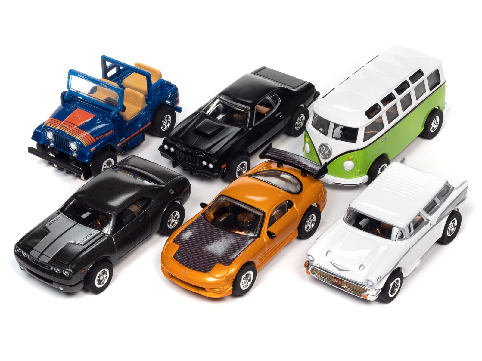 Auto World Xtraction R34 1979 Jeep CJ-5 Blue HO Scale Slot Car
