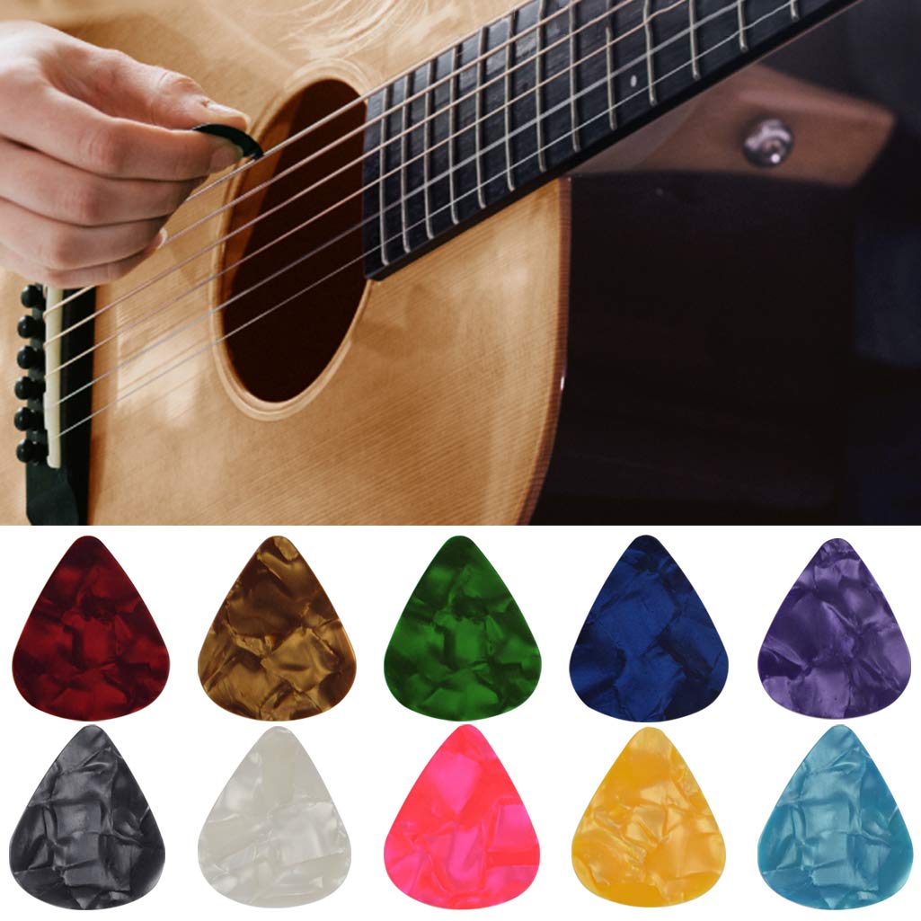 62pcs Guitar Picks Set including 8pcs Thumb Picks 24pcs Index Finger Picks 30pcs 0.46mm Guitar Picks (Mixed Color)