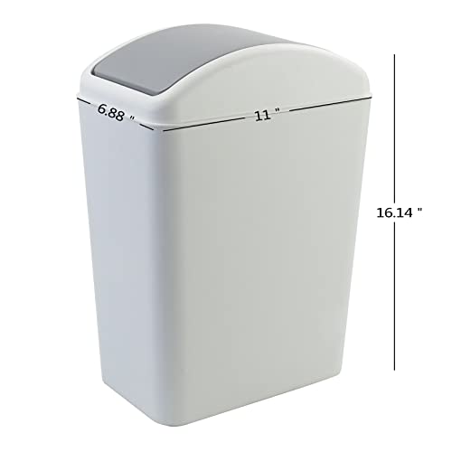Bringer 4.5 Gallon Kitchen Garbage Can with Swing Lid, Plastic Swing Top Trash Can, Gray