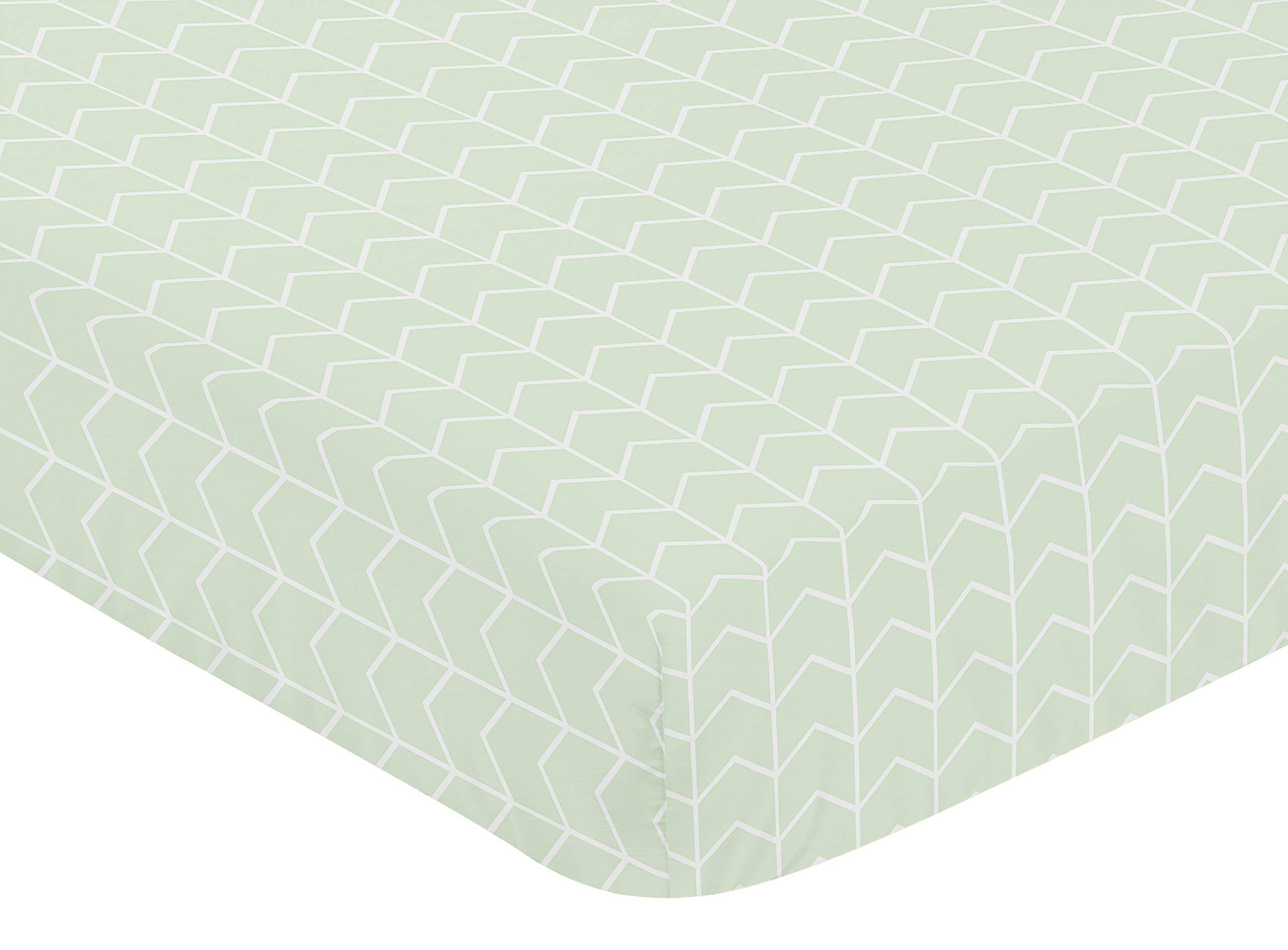Sweet Jojo Designs Mint, Grey and White Watercolor Elephant Safari Baby Unisex Crib Bedding Set - 4 Pieces