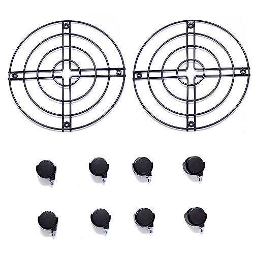 Artermy Plant Caddy with Wheels Rolling Plant Stand, 12'' Heavy Duty Plant Stand Black Tray for Patio Flower Pot,Large Plants Succulent Pots (2 Packs)