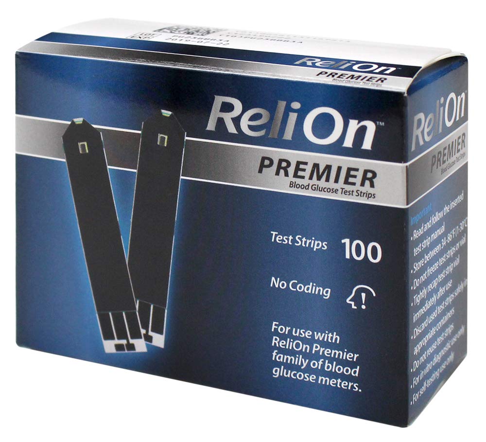 ReliOn Premier Blood Glucose Test Strips, 100 Ct (2 pk)