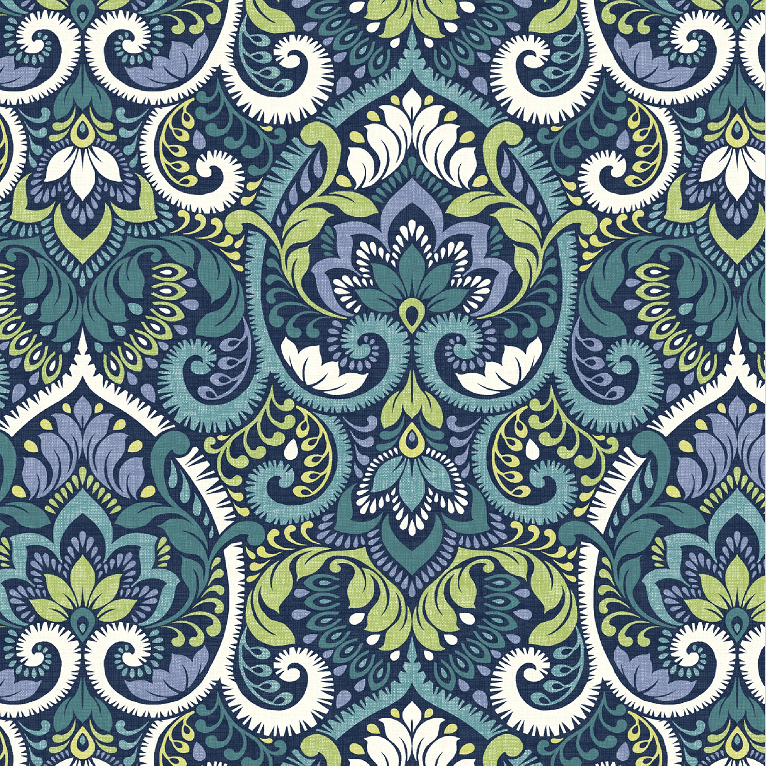 Arden Selections ProFoam Essentials Performance Outdoor Chaise Lounge Cushion 46 x 21, Sapphire Aurora Blue Damask