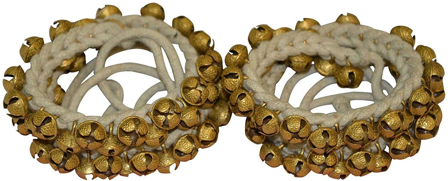 Big-Bells Tied with Cotton Cord Classical Dancers Anklet Musical Instrument (25+25 BELLS)