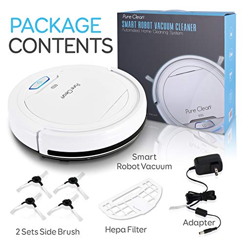 Automatic Smart Robot Vacuum Cleaner - Upgraded Lithium Battery 90 Min Run Time - Bot Self Detects Stairs Pet Hair Allergies Friendly Robotic Home Cleaning Automation for Carpet Hardwood Floor