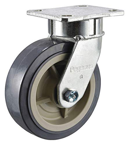 6" Light-Medium Duty Kingpinless Swivel Plate Caster, 900 lb. Load Rating (1VJB9)