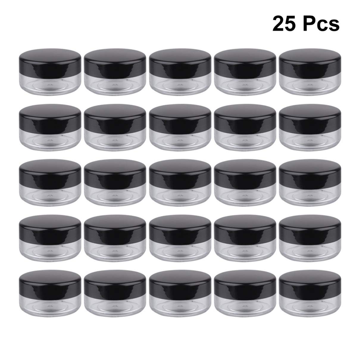 75pcs Lotion G for Mini Jar Lip Jars Cream Bottle Storageblack s Makeup Cosmetics Can Case Container Body Round Empty Sample Travel Ingredients Containers