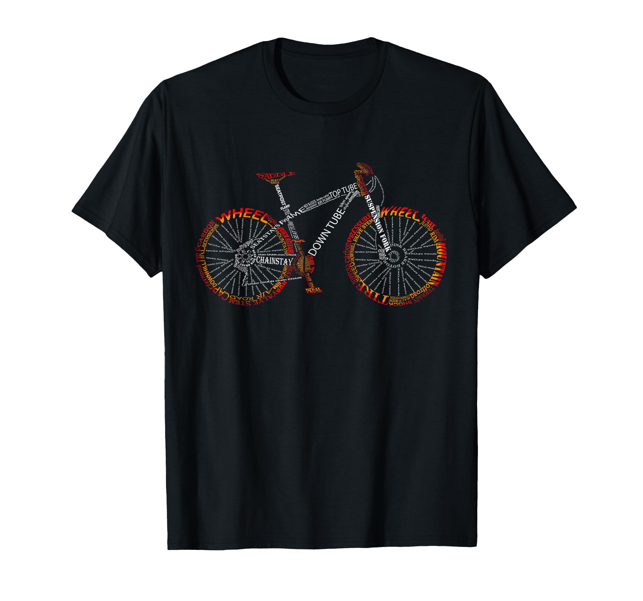 Bicycle Amazing Anatomy Mountain Bike Fire Red T-Shirt