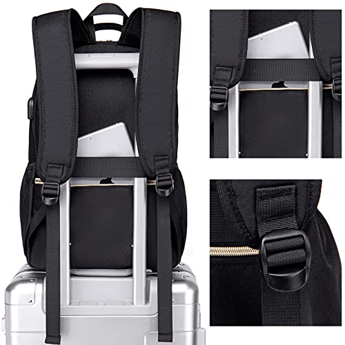Bluboon Backpack for Women 15.6 Inch Laptop Bookbag College School Backpack Girls Schoolbag Compartment Daypack for Business Travel with USB Charging Port and Headphone Interface