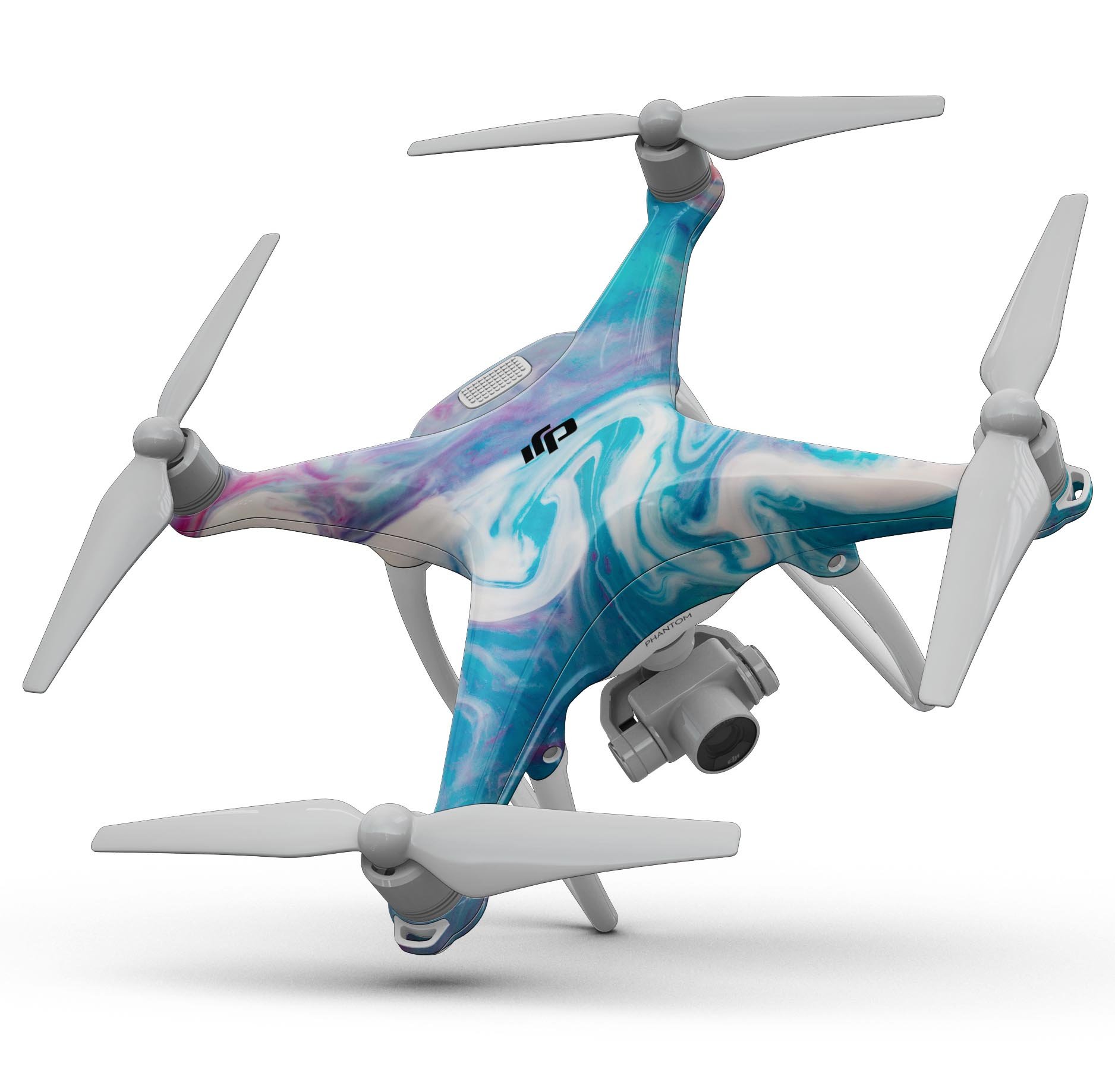 Design Skinz Design Skinz Marbleized Blue Paradise V45 Full-Body Wrap Decal Skin-Kit Compatible with The Drone DJI Phantom 2