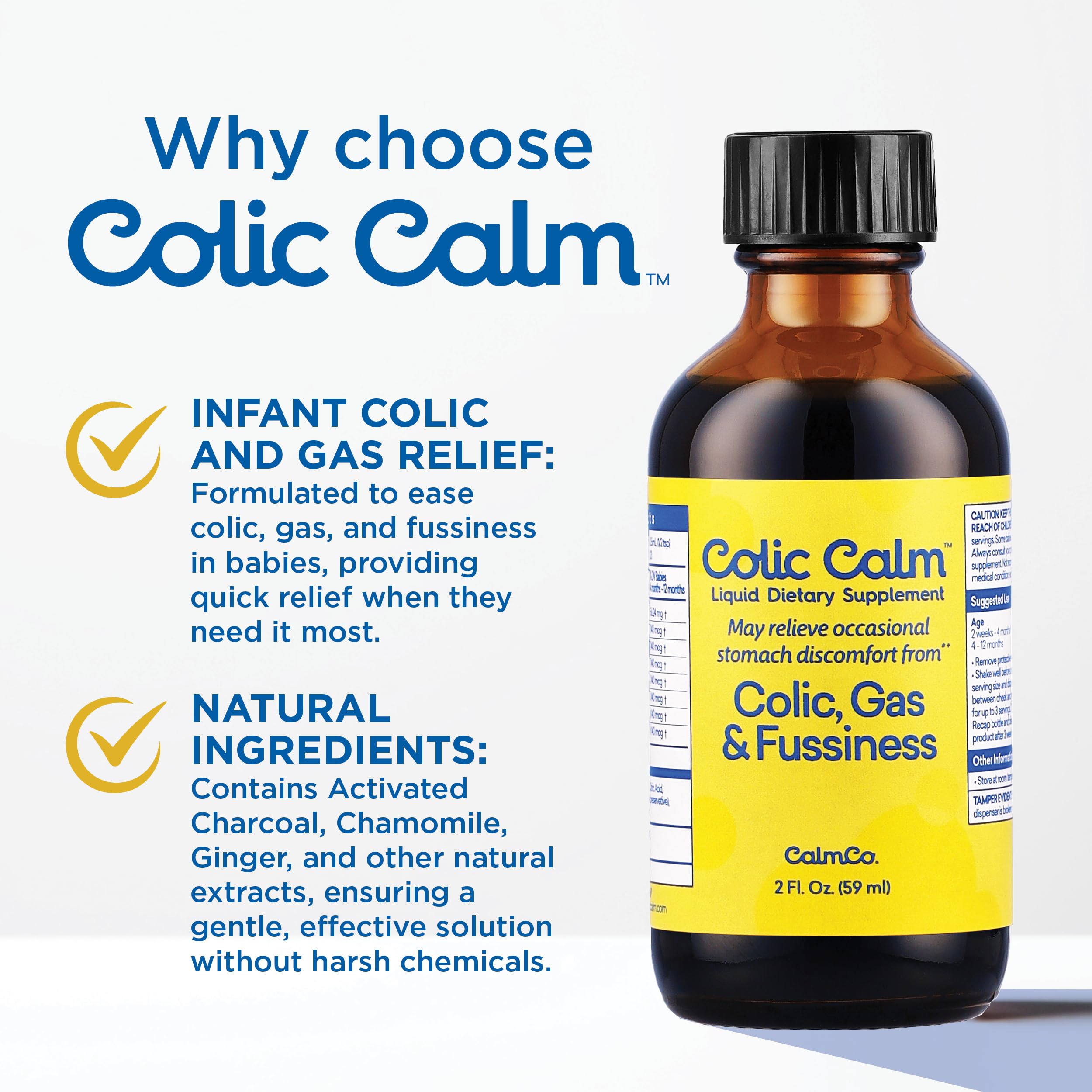 Colic Calm Gripe Water, Colic & Infant Gas Relief Drops, 2 Ounce