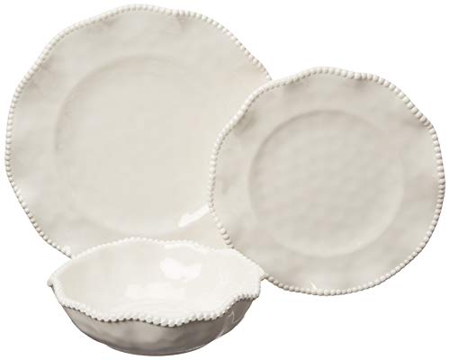 Certified International Perlette Cream 12 pc Melamine Dinnerware Set, Service for 4