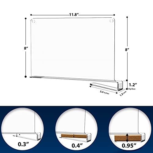 ArticYard Acrylic Shelf Dividers – 10 PCS Adjustable Clear Plastic Separators for Wooden Shelves, Shelf Dividers for Closet Organization, Perfect for Bedroom, Kitchen Cabinets, Bookshelf, Office