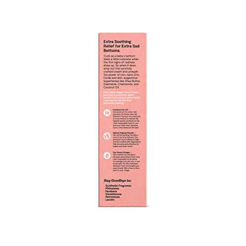 Hello Bello Diaper Rash Cream, Vegan Cruelty-Free Non-Nano Zinc Oxide, 4 fl. oz (Pack of 3)