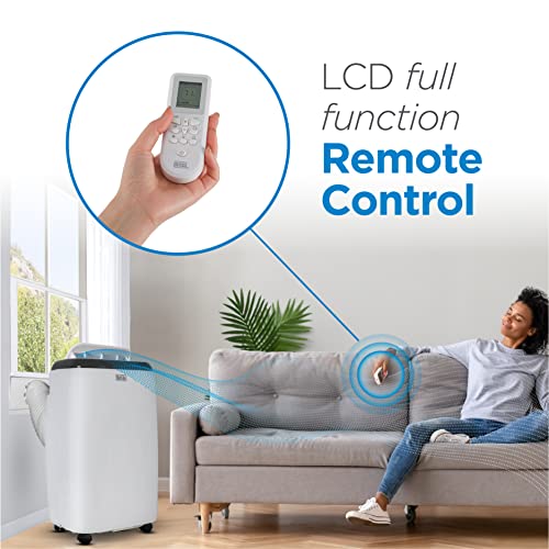 BLACK+DECKER 8,000 BTU Portable Air Conditioner with Remote Control, White