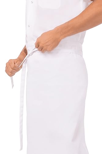 Chef Works Unisex Full-Length Chef Apron, White, One Size