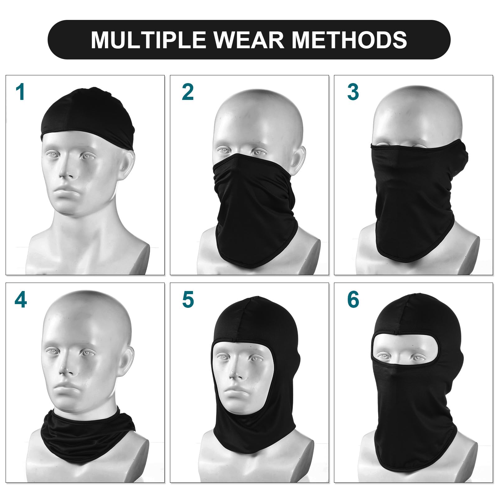 60 Pcs Balaclava Face Masks Men Full Face Cover Balaclava Mask PasamontaƱas Ski Mask Winter Mask for Men Women (Black)