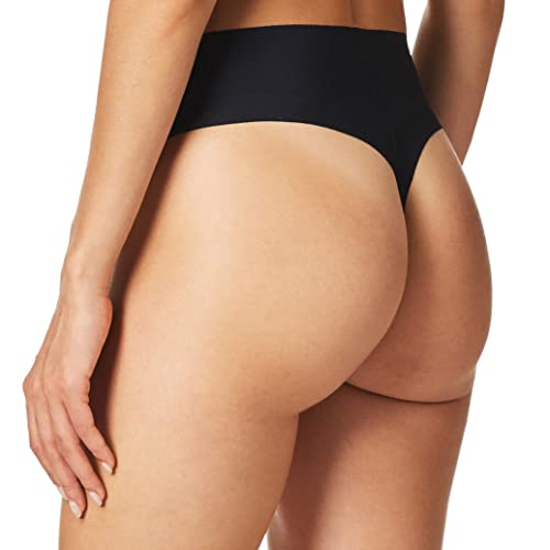 Calvin Klein Women's Invisibles High-Waist Thong Panty, Black, S