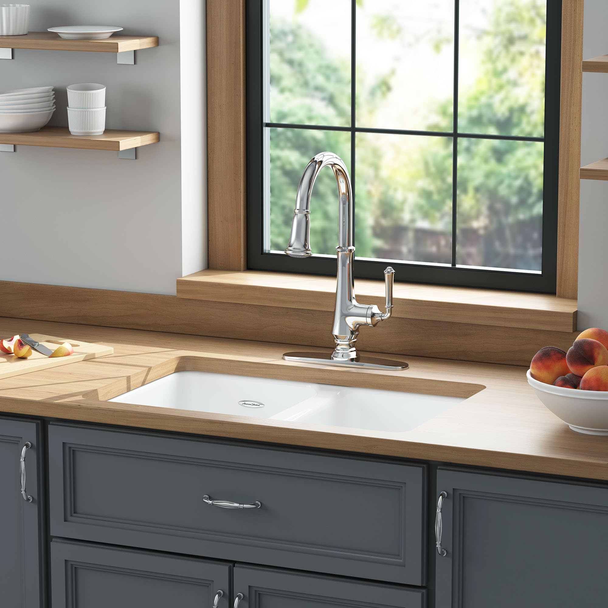American Standard 4279300.002 Delancey Pull-Down Kitchen Faucet with sprayer Chrome