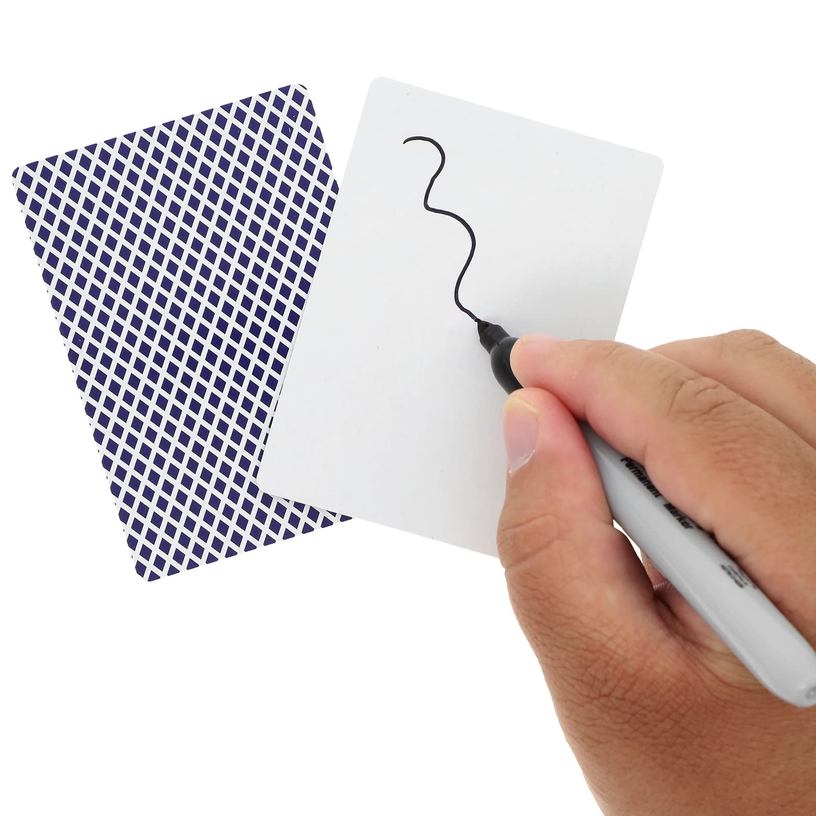 BLUE PANDA 224 Blank Custom Cards for DIY Game Cards - Checkered Diamond Backing - Blank Playing Cards to Write on - Blank Game Cards - Blank Playing Cards with Back Design (4 Decks, 3 x 4 In)