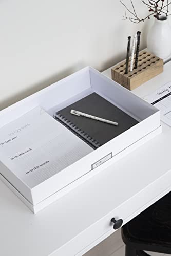 Bigso Box of Sweden 934145541 A3 Storage Box, Fibreboard, White, 31 x 43.5 x 8.5 cm