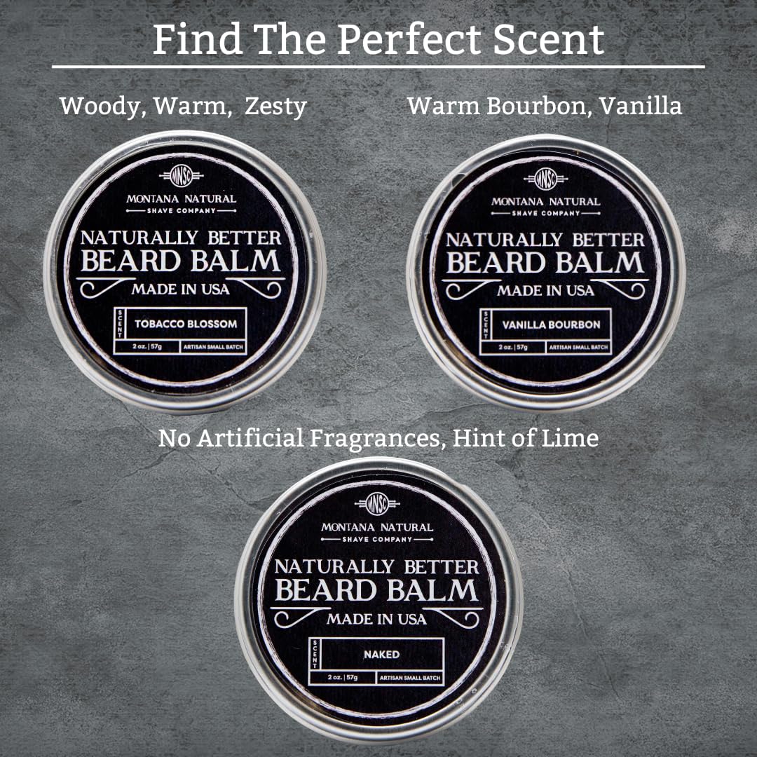 MNSC Small Batch Vanilla Bourbon Beard Balm for a Naturally Better Beard - All-Natural Beeswax and Plant-Based Oils, Petroleum-Free, Hypoallergenic, Handmade in USA