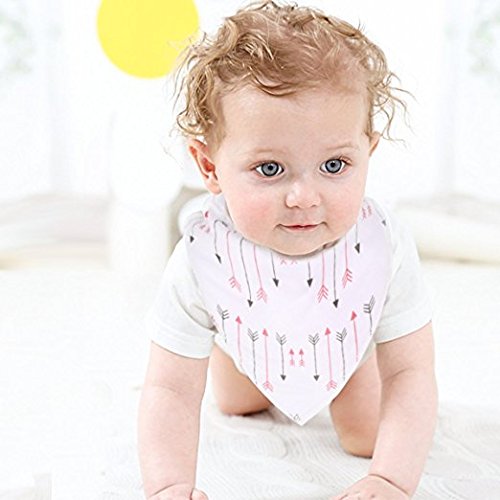 Pink Organic Cotton Baby Bandana Drool Bibs for Girls 8 Pack