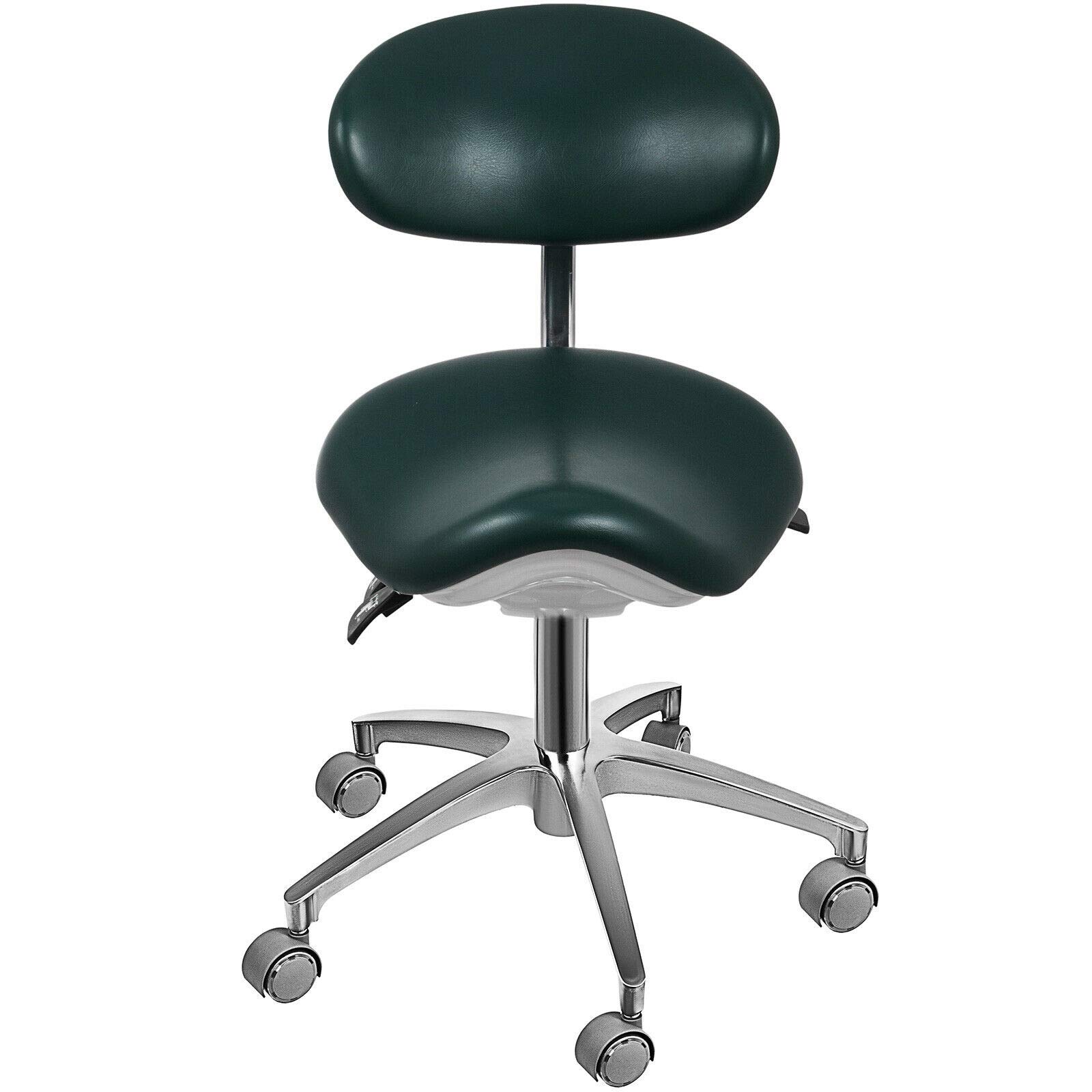 Aries Outlets Green PU Leather Saddle Doctor's Stool Dental Spine Dentist Medical Office