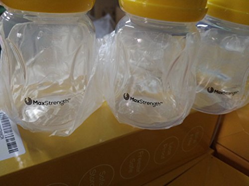 Breastmilk Bottles 6pc Set with Leak Proof Lids by Max Strength Pro, 6.oz 180ml Reusable Wide Neck Bottles Best for Breast Milk Collection & Storage Solution, BPA Free, Fits Spectra & Avent Models