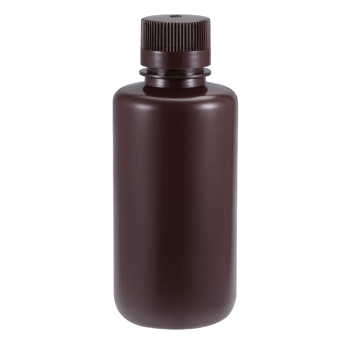 uxcell Plastic Lab Chemical Reagent Bottle 500ml/16.9oz Small Mouth Sample Sealing Liquid Storage Container Brown