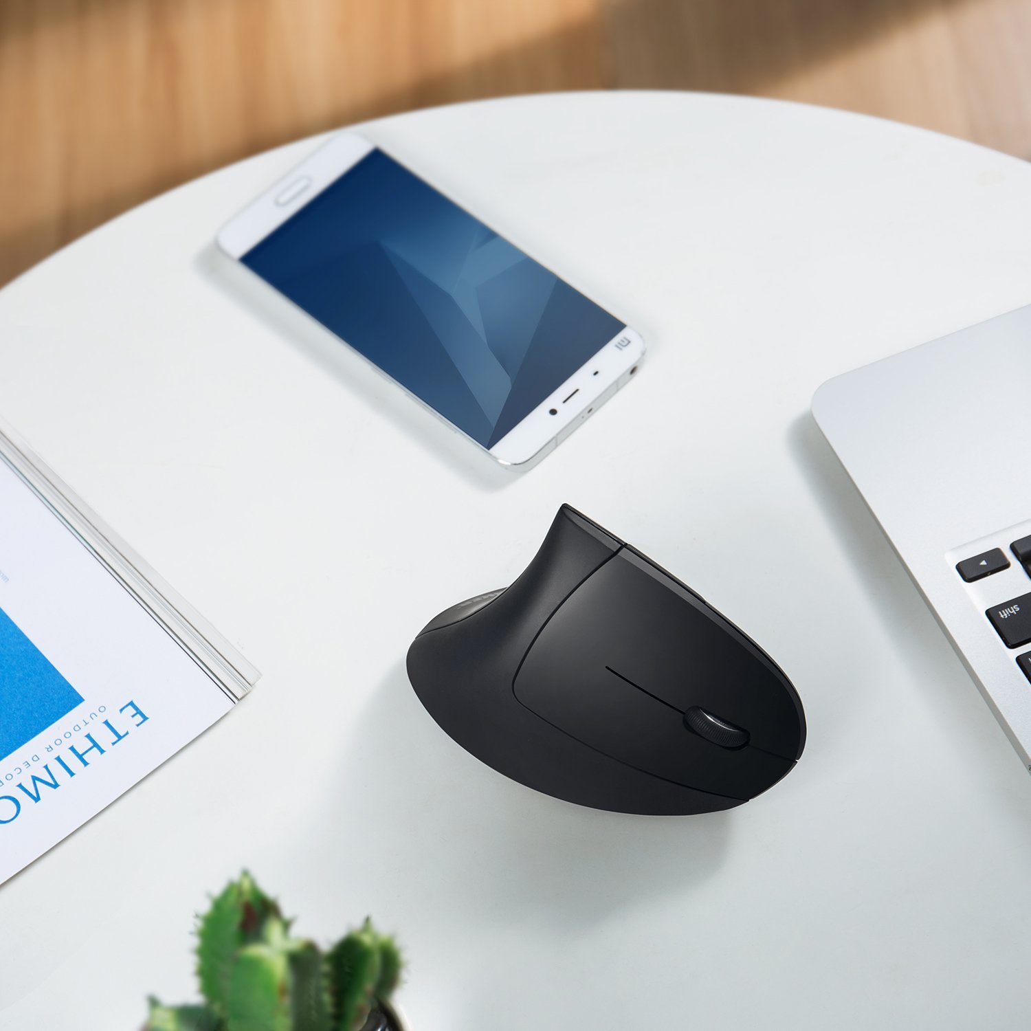 Anker 2.4G Wireless Vertical Ergonomic Optical Mouse, 800/1200 /1600 DPI, 5 Buttons for Laptop, Desktop, PC, MacBook - Black (Renewed)