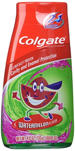 Colg 2n1 Watermelon Paste Size 4.6 O Colgate Kids Watermelon 2-In-1 Toothpaste & Mouthwash