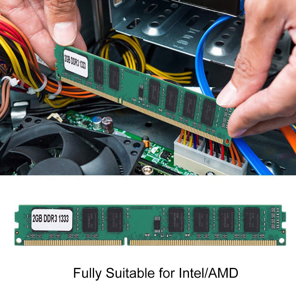 Focket Memory Upgrade RAM,2GB 1333MHz DDR3 Memory Data Transmission 240pin DDR3 2GB 1333MHz for Intel/AMD