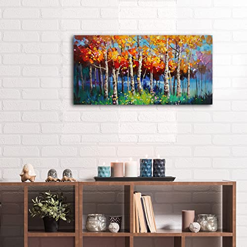 Artmaple Paint by Number for Adults Beginner Students, Ideal Gift Choice for Birthday,Anniversary or Any Festival.DIY Acrylic Painting Kit for Room Decor (12x24, Birch Forest)