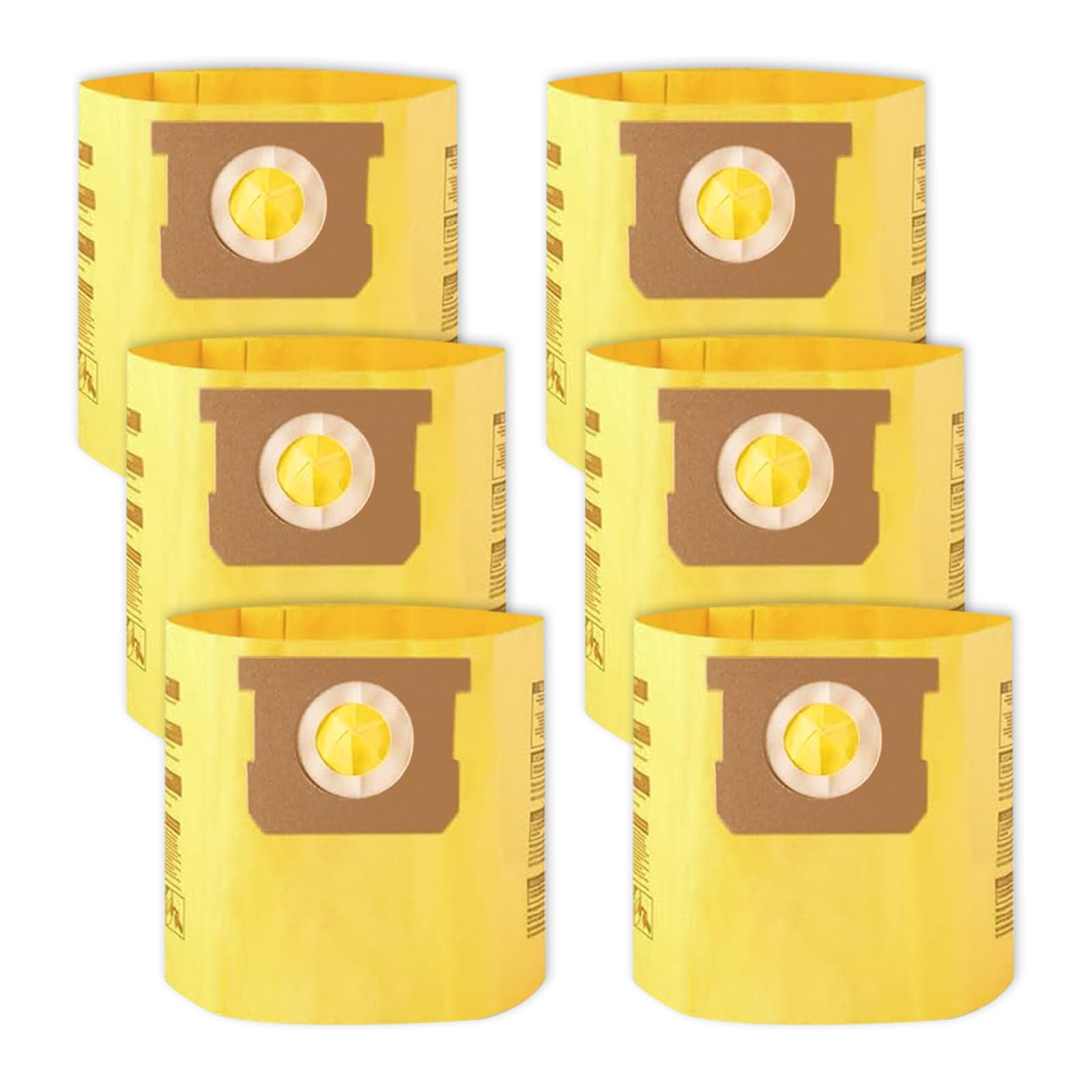 6 Packs Type D High Efficiency Filter Bags for 4 Gallon Wet/Dry Vacuums, Part #91964