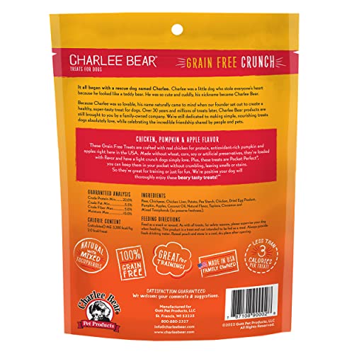 Charlee Bear Grain-Free Bear Crunch Chicken, Pumpkin & Apple Flavor - Net Wt 8 oz.