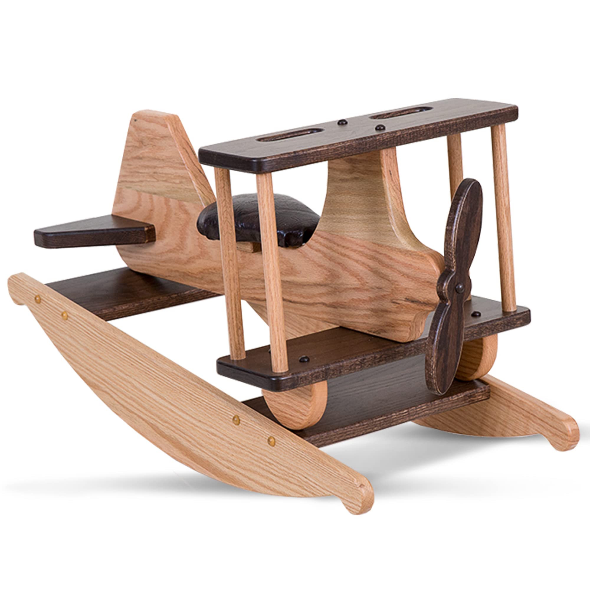 Amish Made Solid Oak Wood Children's Airplane Chair for Toddler - Perfect Rocking Chair for Kids - Children's Wooden Rocking Chair - Toddler Wooden Rocker - Ideal Baby / Kids Room Furniture