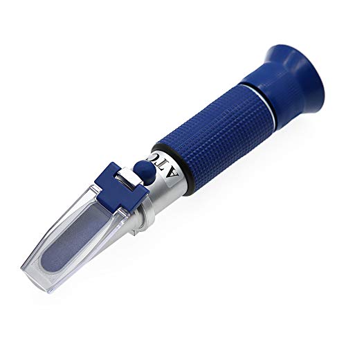 AMTAST Brix Refractometer with ATC for Liquid Fruit Canned Food Sugar Content Test 0-32% Brix Refractometer Automatic Temperature Compensation